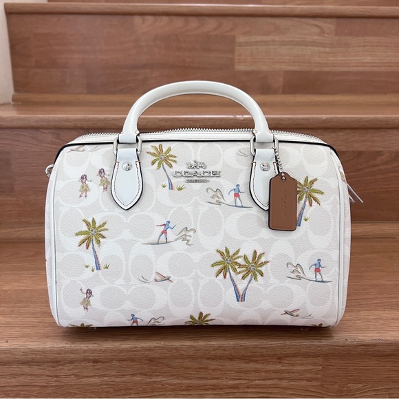 Coach | Bags | Coach Rowan Satchel In Signature Canvas With Hula Print ...